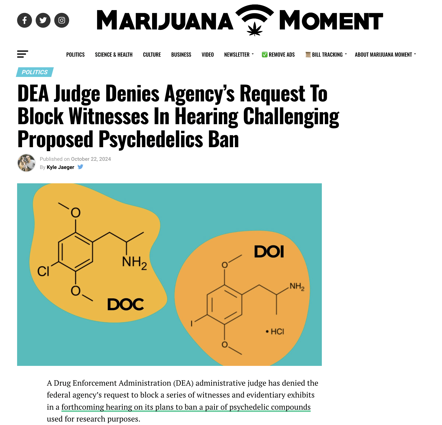 DEA Judge Denies Agency’s Request To Block Witnesses In Hearing ...